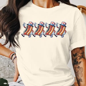 Fun Hot Dog Uncle Sam T-shirt, Cute Graphic Tee for BBQ Lovers and ...