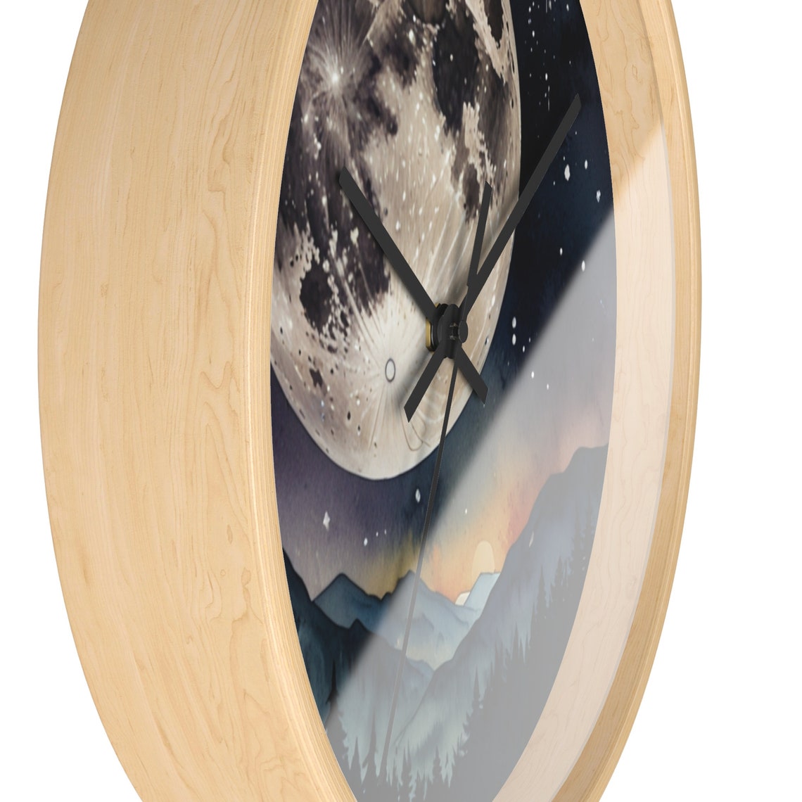 Moon Glow Clock, Planetary Decor, Moon Wall Clock, Glow in the Dark ...