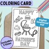 Grill Master Father's Day Coloring Printable Card, Colorable Carding ...