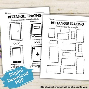 Shape Tracing Printable Worksheet for Toddlers, Learning Basic Shapes ...