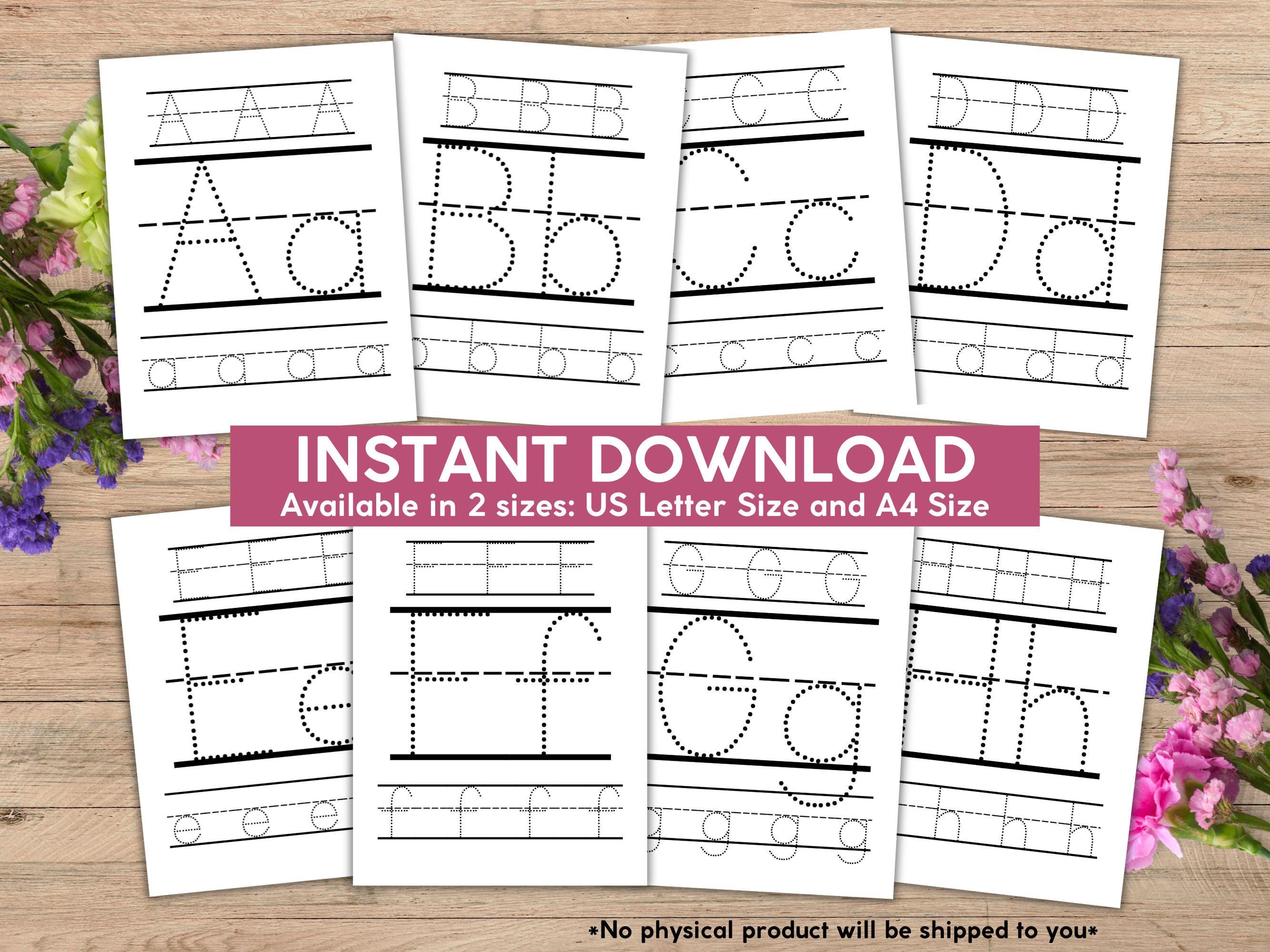 ABC and Number Tracing Printable Worksheets for Kids, Alphabet and ...