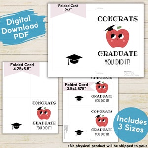 Congrats Graduate Carding Printable, Graduation Card, Grad Carding ...