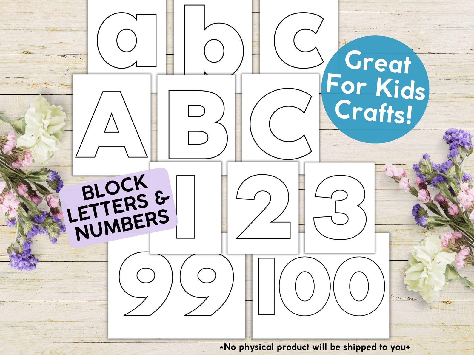 ABC and 123 Large Block Letters and Numbers, Printable Classroom ...