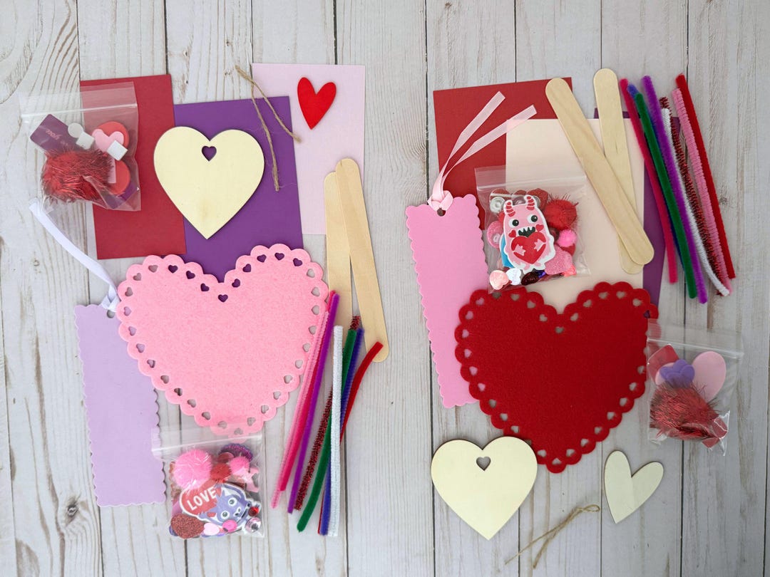 Valentines Day Love Bug Kids Craft Bag, February Love and Hearts Themed ...