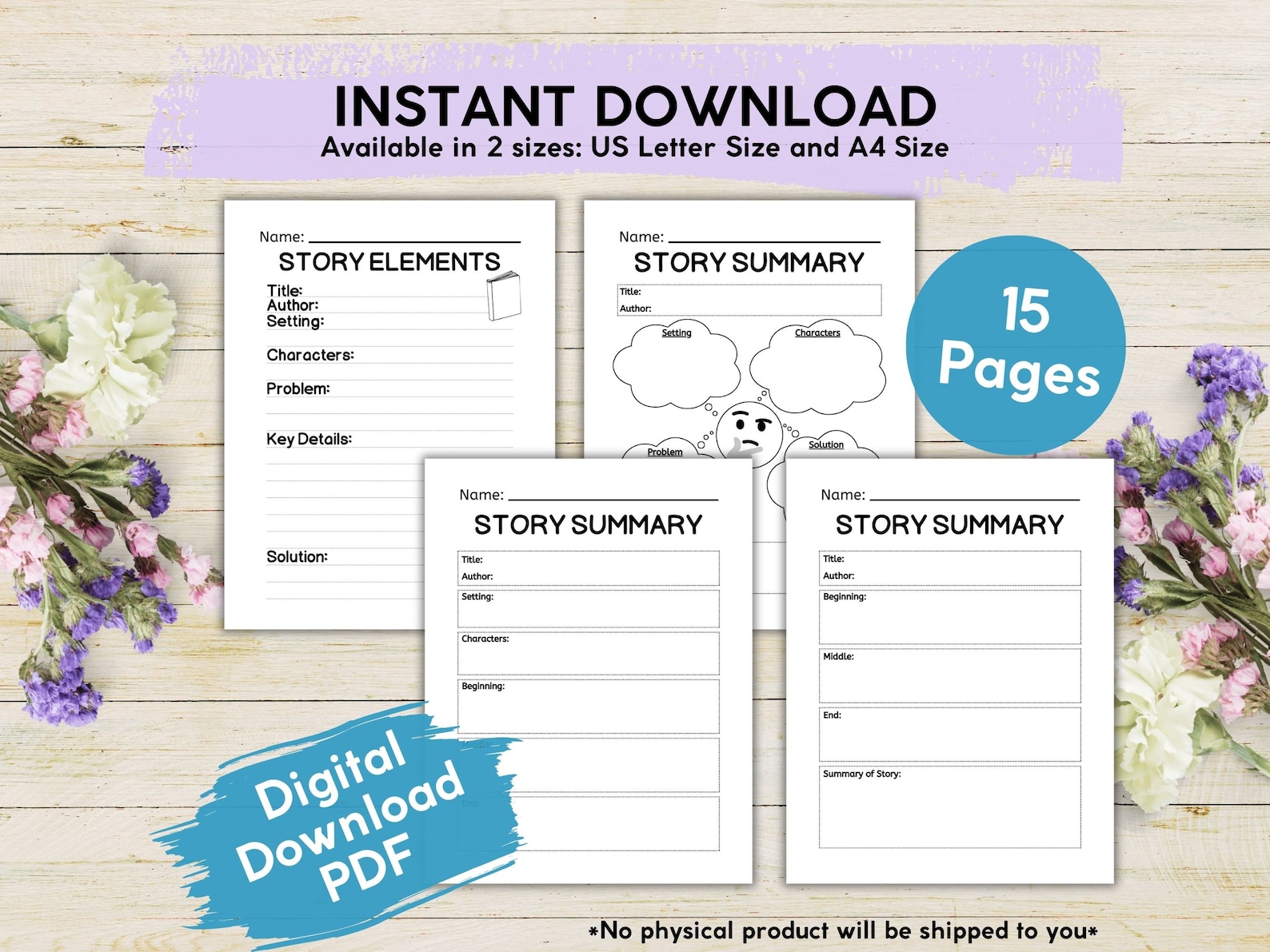 Book Summary and Story Map Printable Bundle for Kids, Favorite Book ...