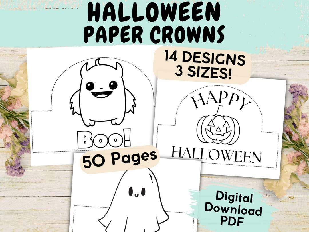 Halloween Kids Paper Crown Activity Printable, Fall Season DIY ...