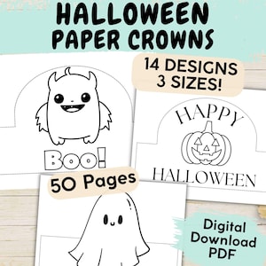 Halloween Kids Paper Crown Activity Printable, Fall Season DIY ...