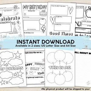 All About Me Book Printable Worksheet for Kids, About Me Booklet, This ...