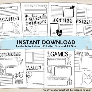 All About Me Book Printable Worksheet for Kids, About Me Booklet, This ...