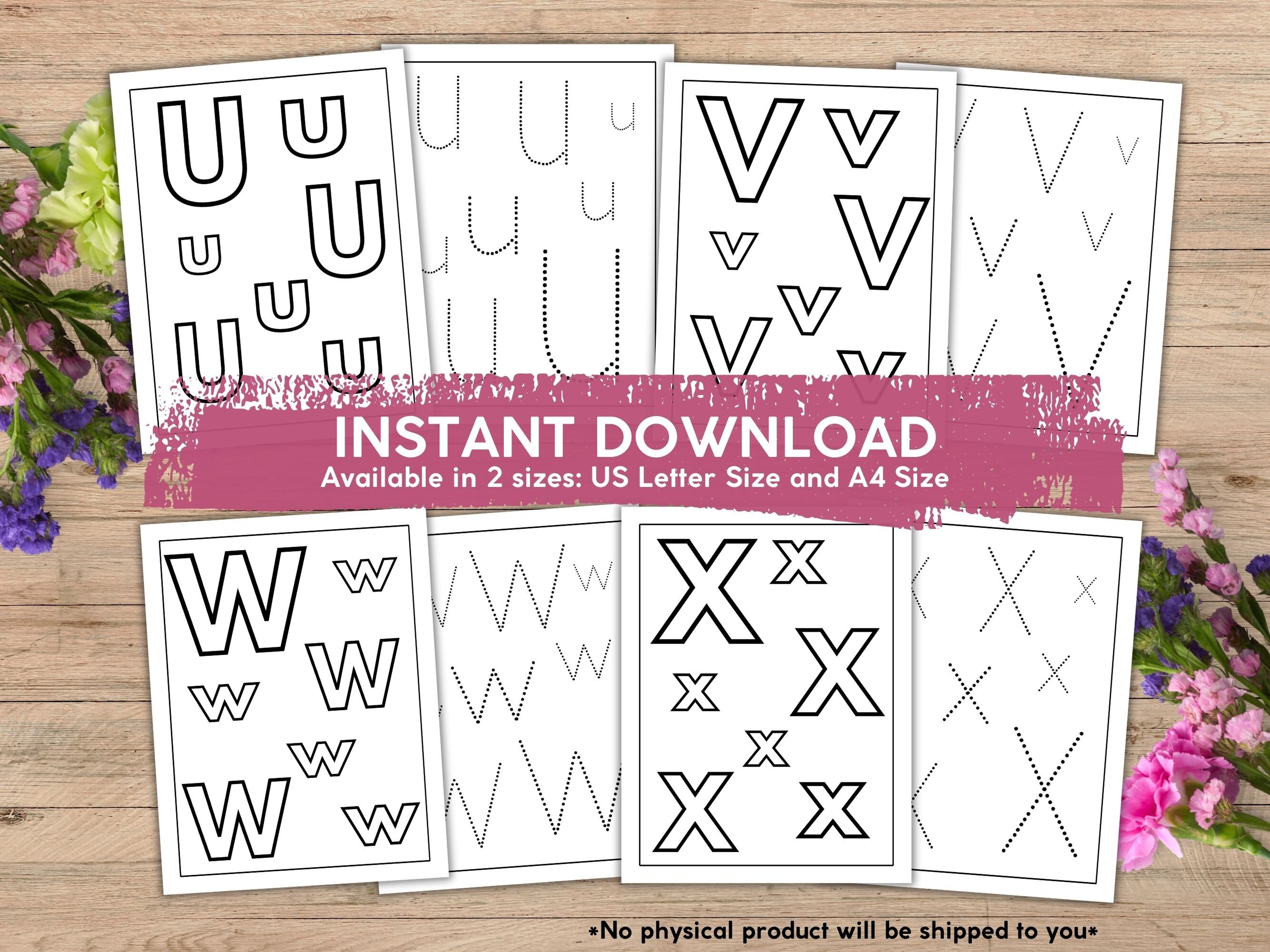Handwriting Letter Practice Printable Worksheet Bundle, Preschool ...
