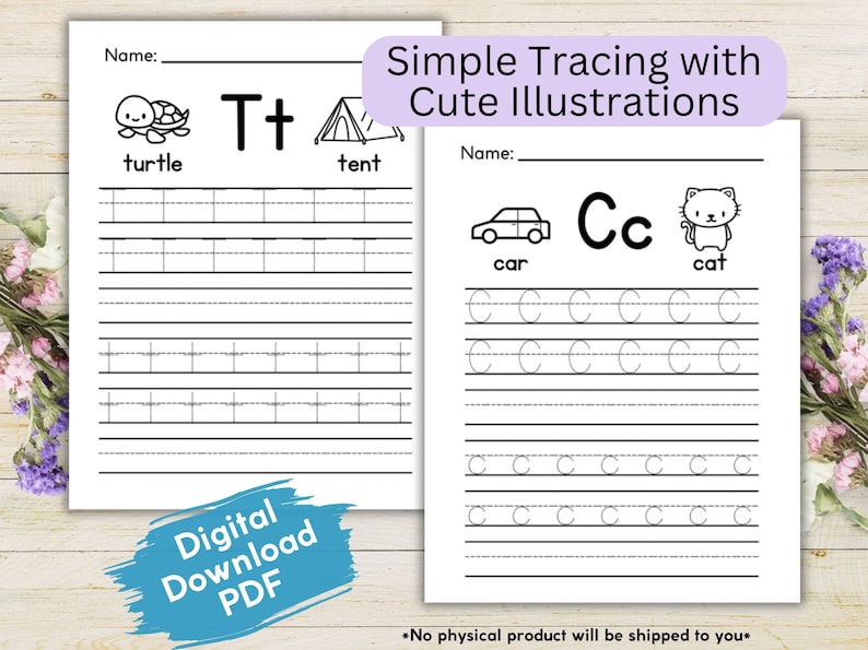 Alphabet Letter Tracing Printable Worksheet for Kids, Learn ABC for ...