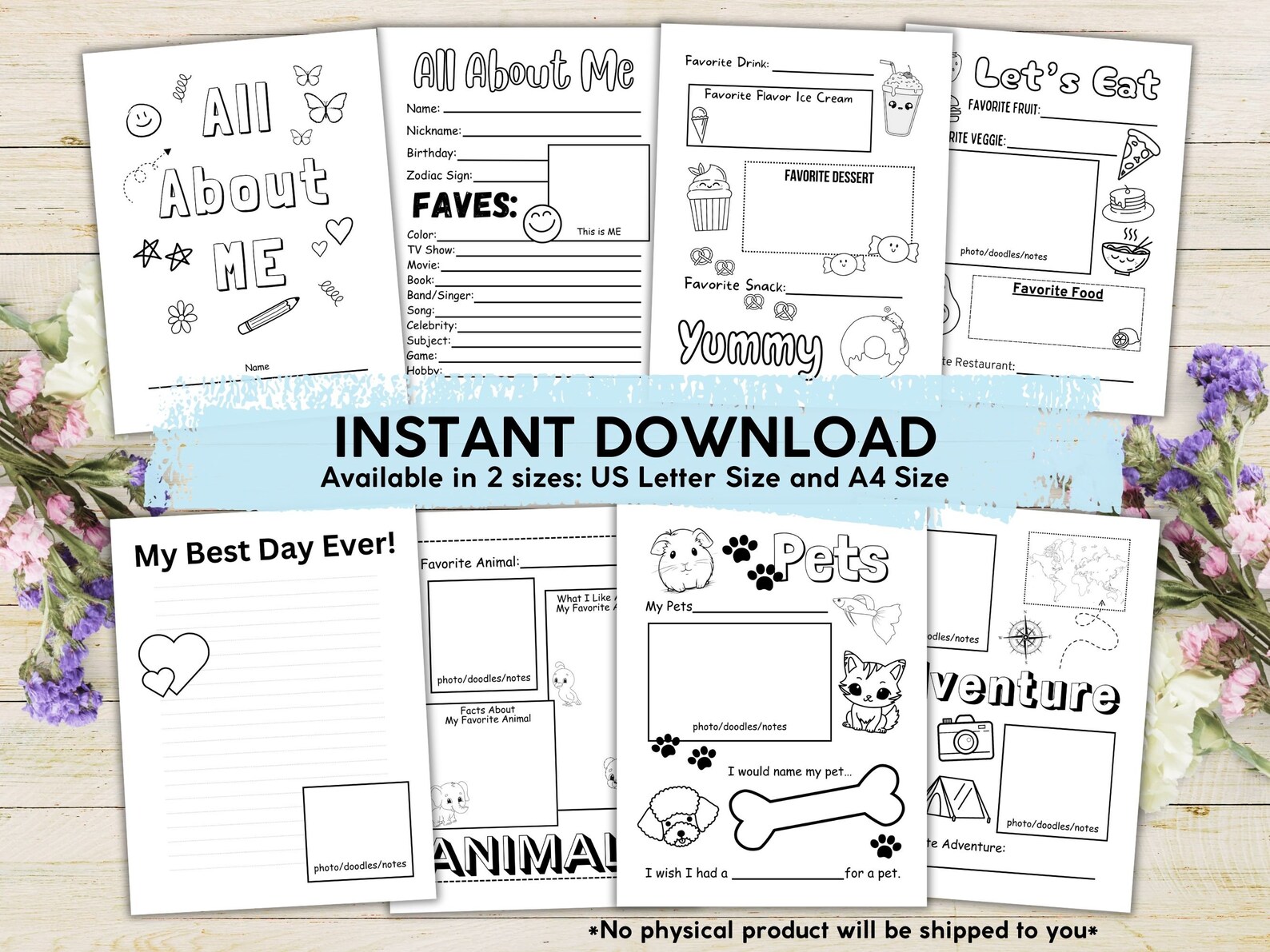 All About Me Book Printable Worksheet for Kids, About Me Booklet, This ...