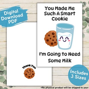 Smart Cookie Thank You Teacher Printable Carding, Teacher Appreciation ...