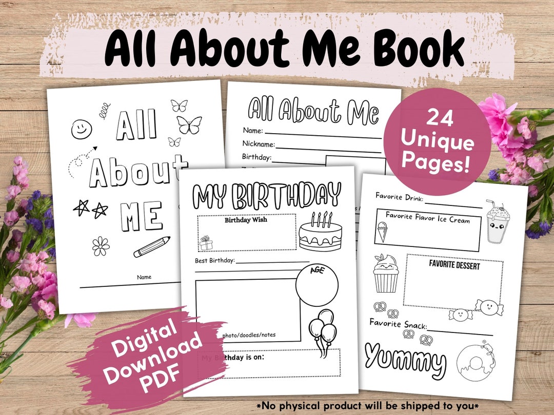 All About Me Printable Activity Book for Kids, This is Me Worksheet ...