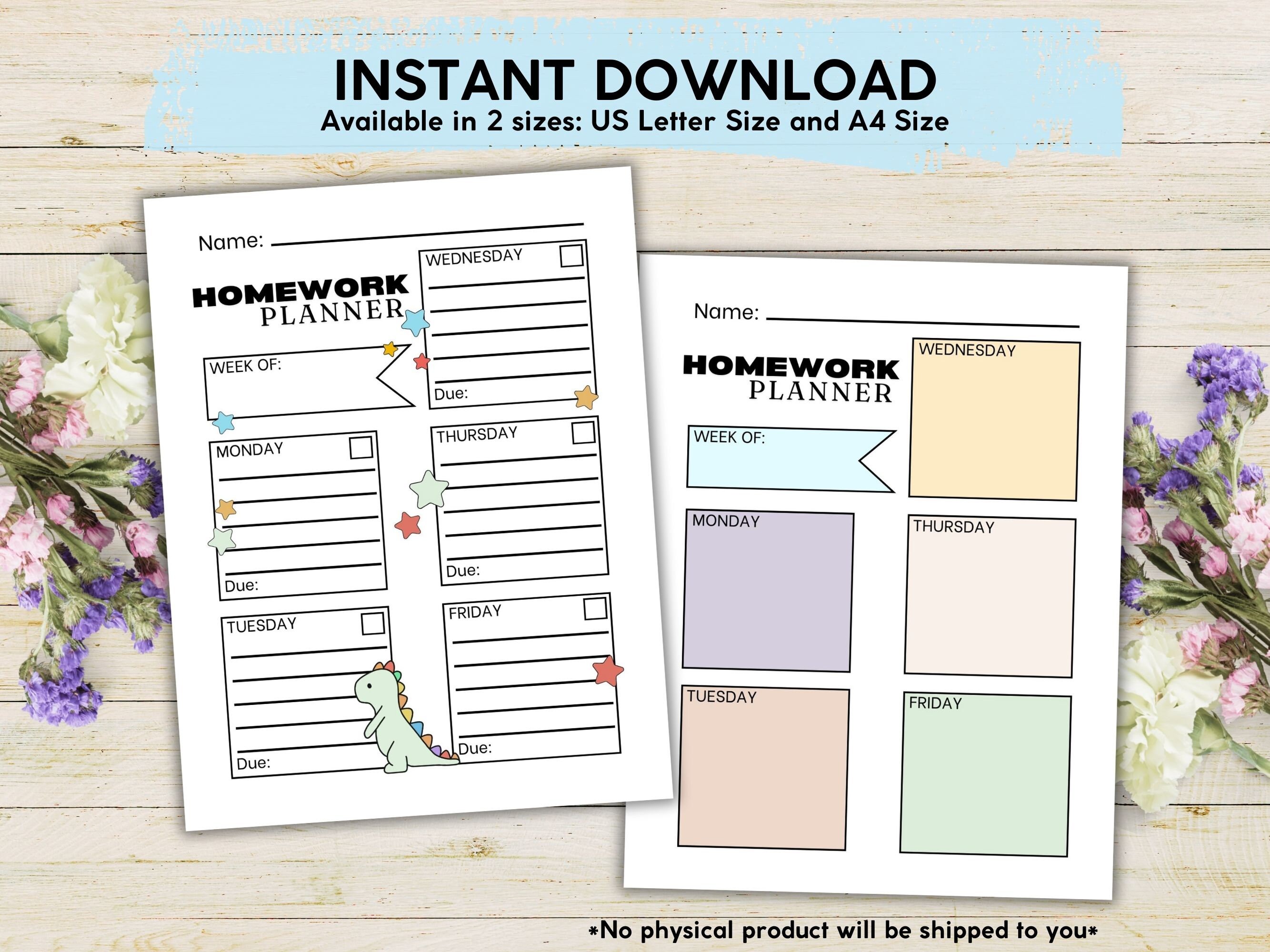 Colorful Homework Logs and Checklists Bundle for Kids, Printable ...