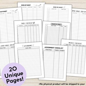 Classroom Sign in and Checklist Printable Sheets, Teacher Resources for ...