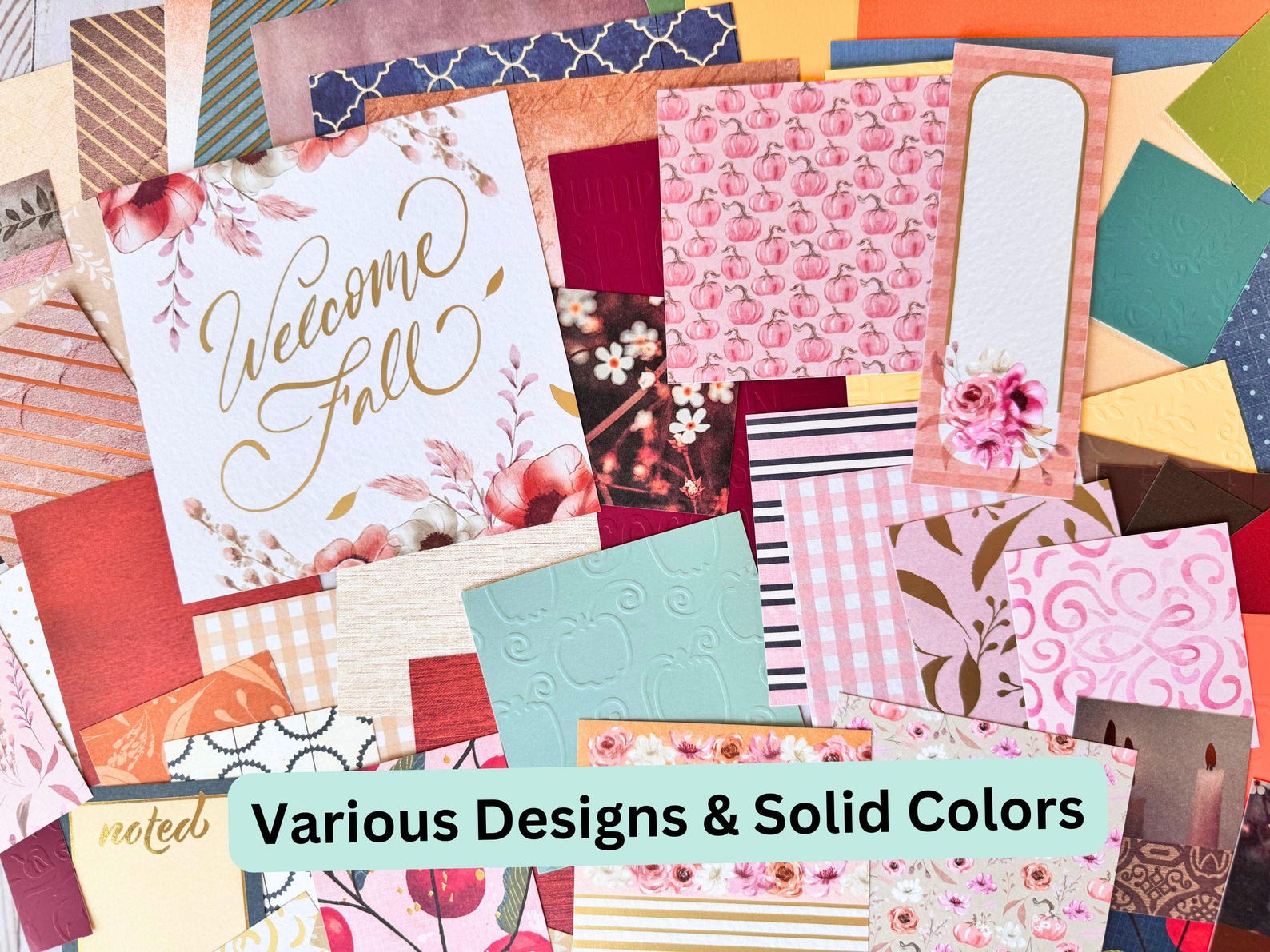 Fall Seasonal Cardstock Grab Bag Assortment, Autumn Variety Paper ...