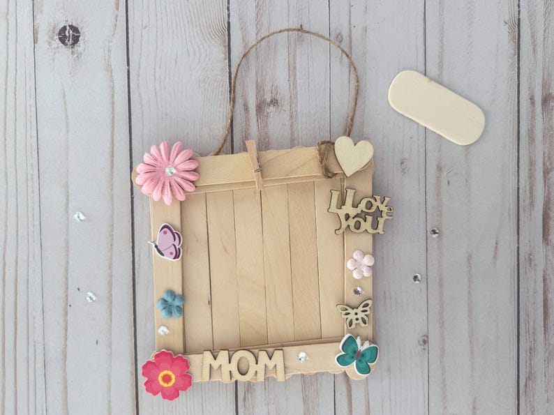 DIY Mother's Day Popsicle Stick Frame Kids Craft Kit, Unique Handmade ...