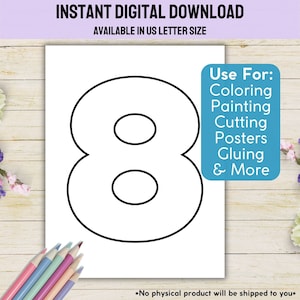 Extra Large Block Numbers for Kids Crafts, Printable Number Practice ...