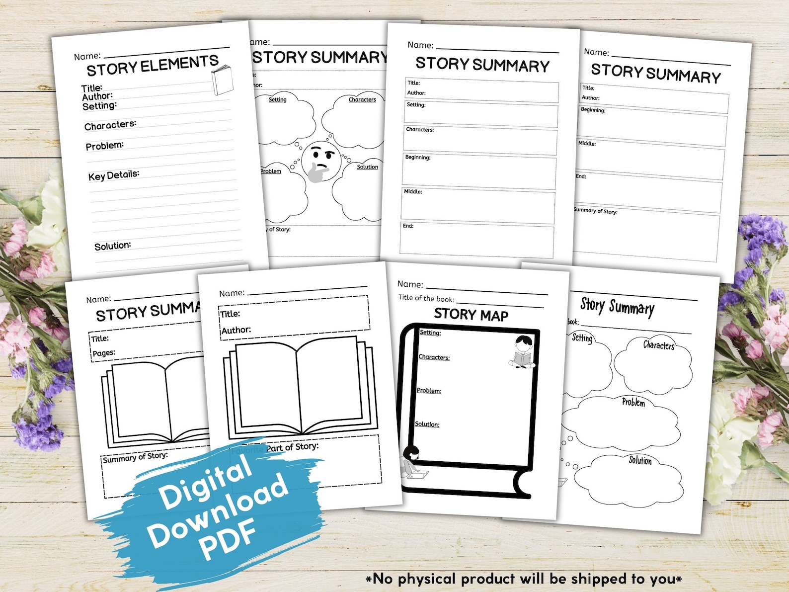 Book Summary and Story Map Printable Bundle for Kids, Favorite Book ...