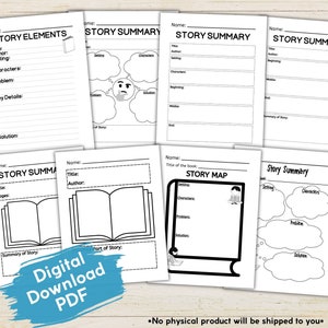Book Summary and Story Map Printable Bundle for Kids, Favorite Book ...