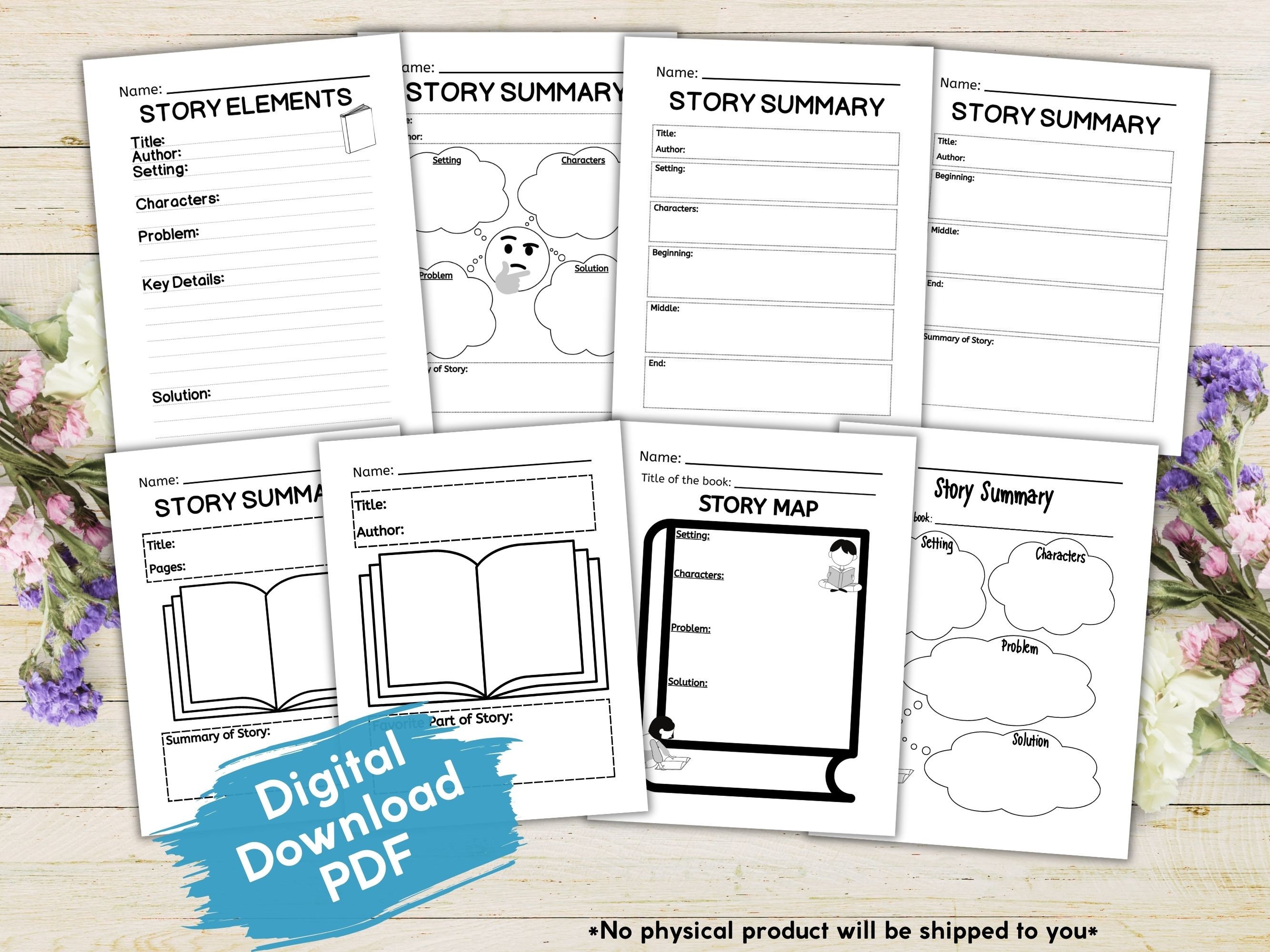 Book Summary and Story Map Printable Bundle for Kids, Favorite Book ...