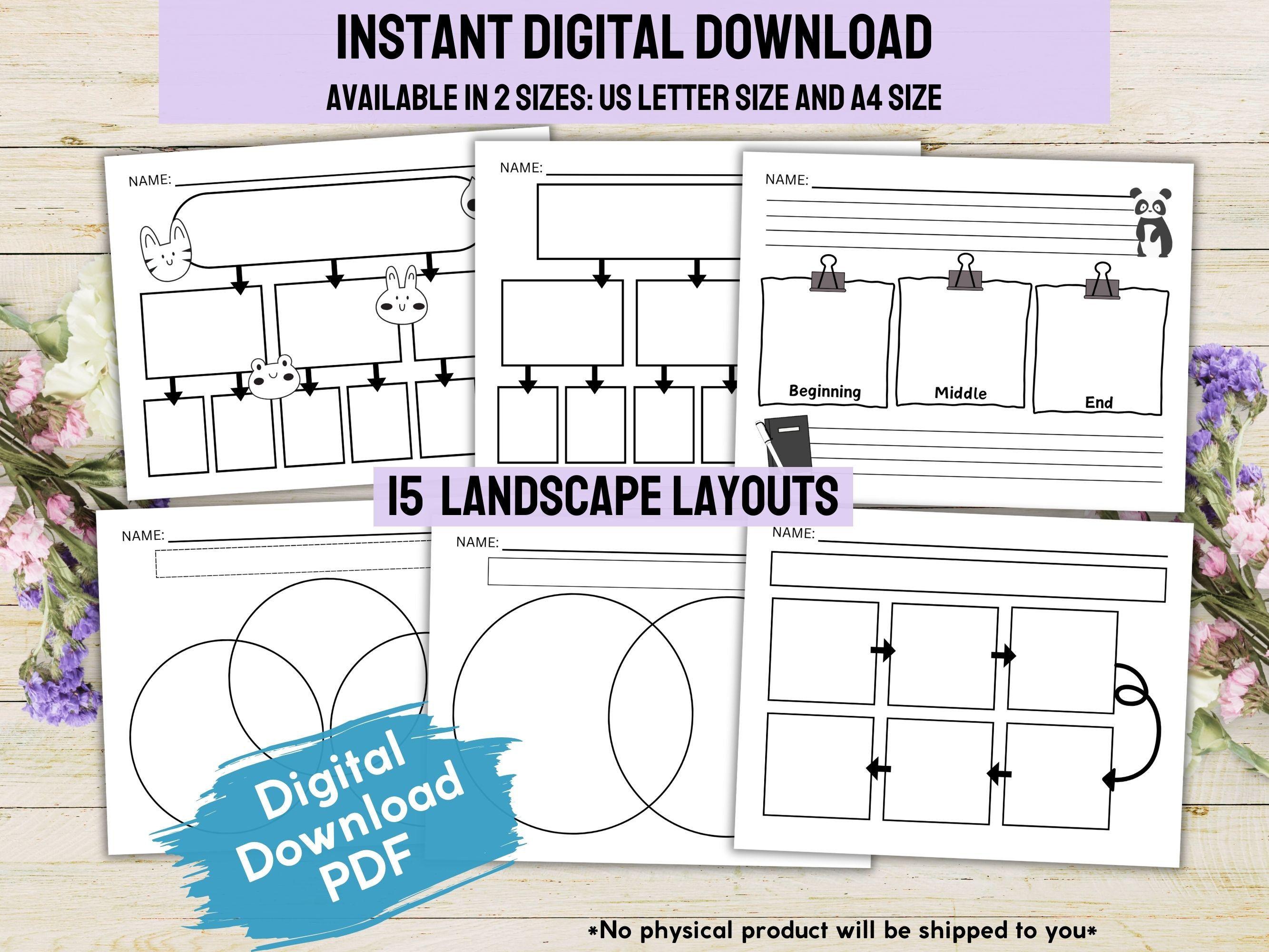 Idea Mapping Printable Worksheet Bundle for Kids, Brain Storm, Mind ...