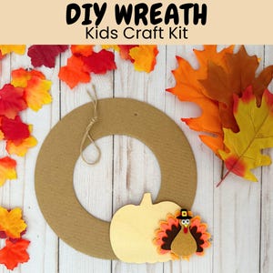 DIY Fall Wreath Kids Craft Kit, Fun and Festive Autumn Art Project ...