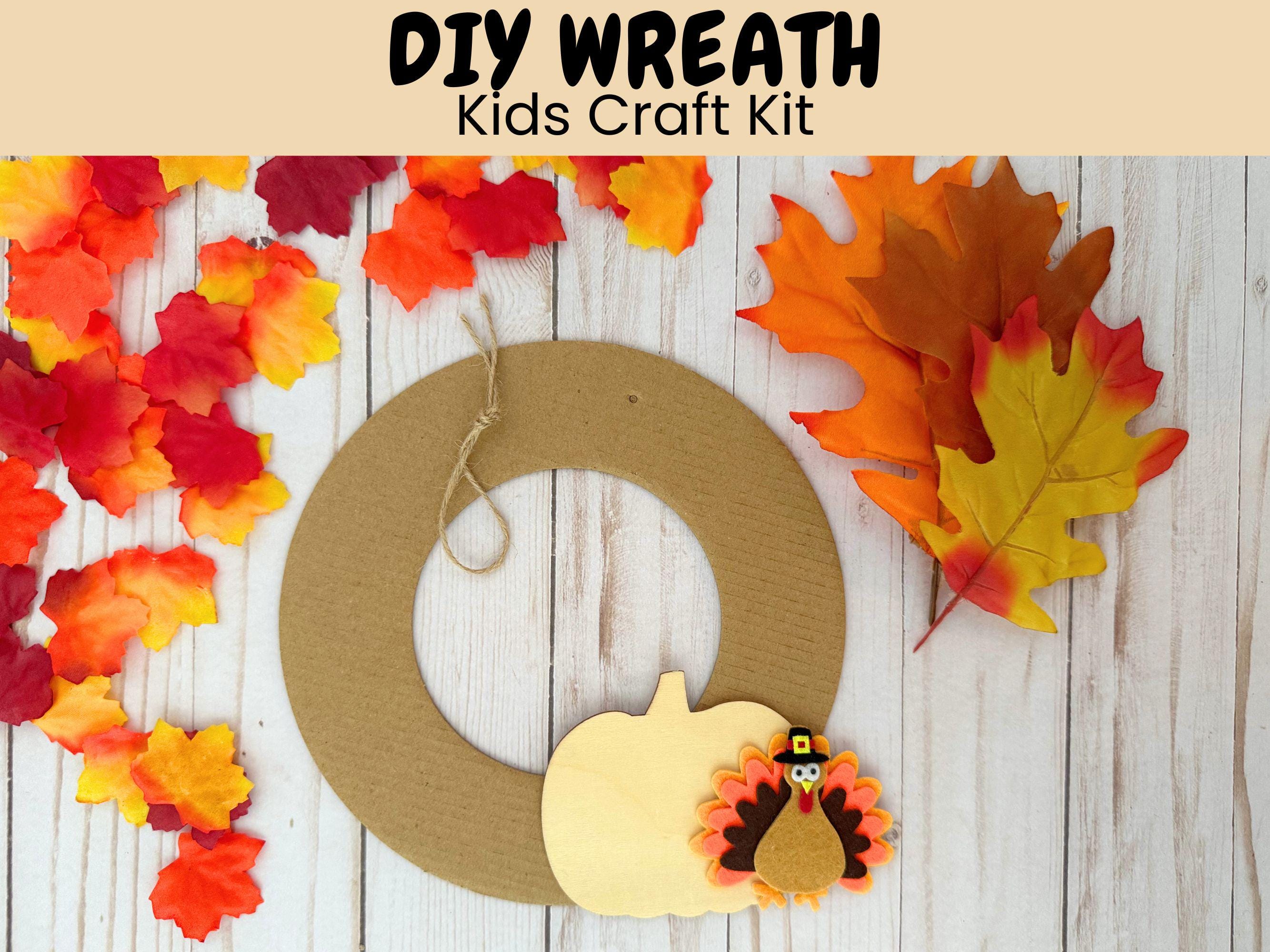 DIY Fall Wreath Kids Craft Kit, Fun and Festive Autumn Art Project ...