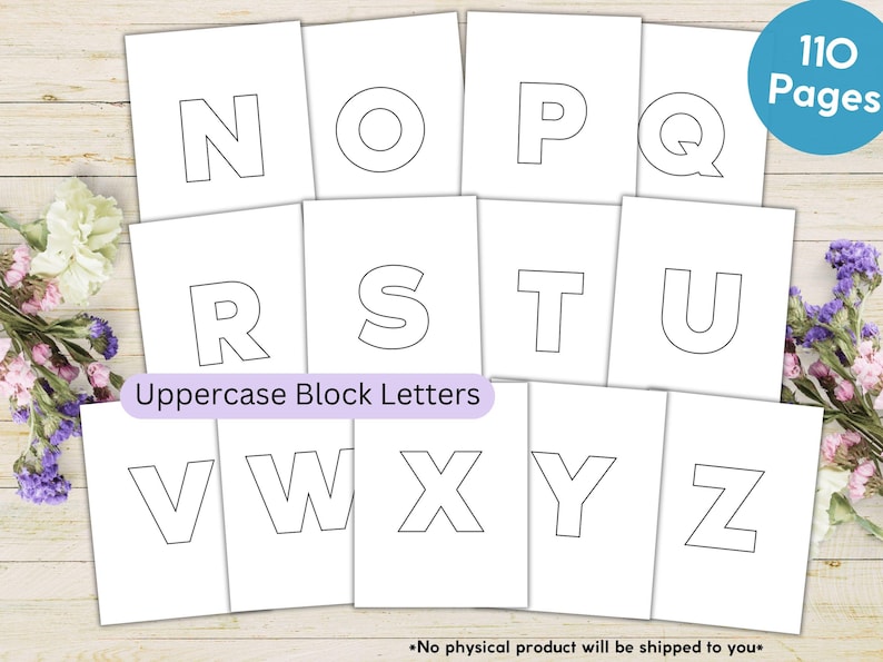 3 and 4 Inch Uppercase Alphabet and Number Block Letters, Printable ...