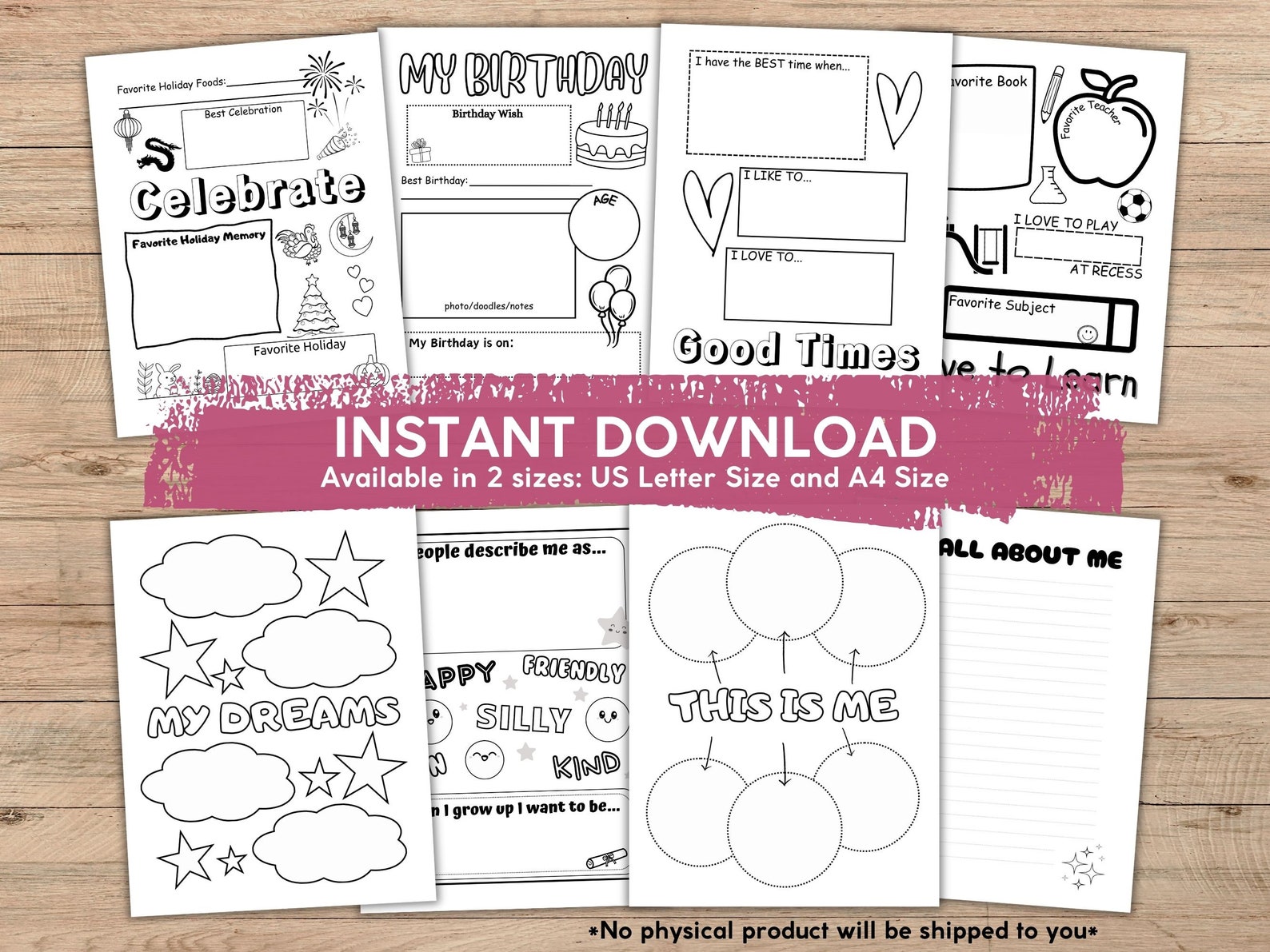 All About Me Printable Activity Book for Kids, This is Me Worksheet ...