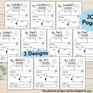 All About My Grandpa Printable Questionnaire Worksheet for Kids ...