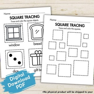 Shape Tracing Printable Worksheet for Toddlers, Learning Basic Shapes ...