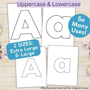 Large Alphabet Block Letters for Kids Crafts, Printable Uppercase and ...