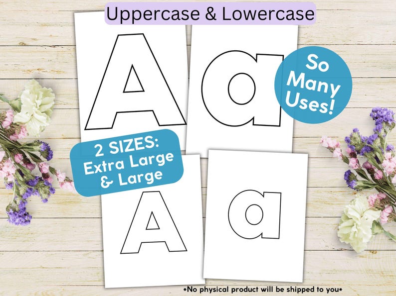 Large Alphabet Block Letters for Kids Crafts, Printable Uppercase and ...