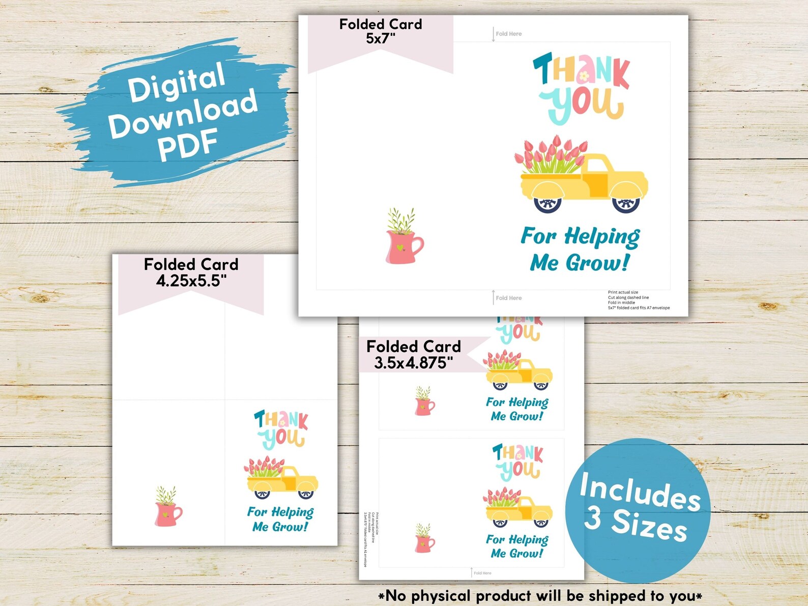 Flowers Thank You Teacher Card From Kids Printable, Thank You Printable ...