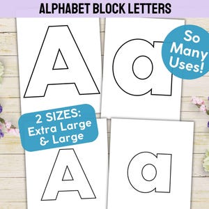 ABC and 123 Large Block Letters and Numbers, Printable Classroom ...