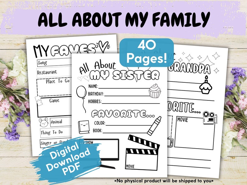 All About My Family Printable Book for Kids, This is My Family Template ...