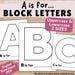 Large Alphabet Block Letters for Kids Crafts, Printable Uppercase and ...