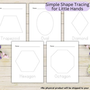 Simple Shape Tracing Worksheet Bundle for Kids, Preschool Educational ...