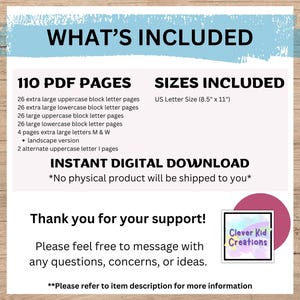 Large Block Letter Pages for Kids Alphabet Crafts, Printable Letter ...