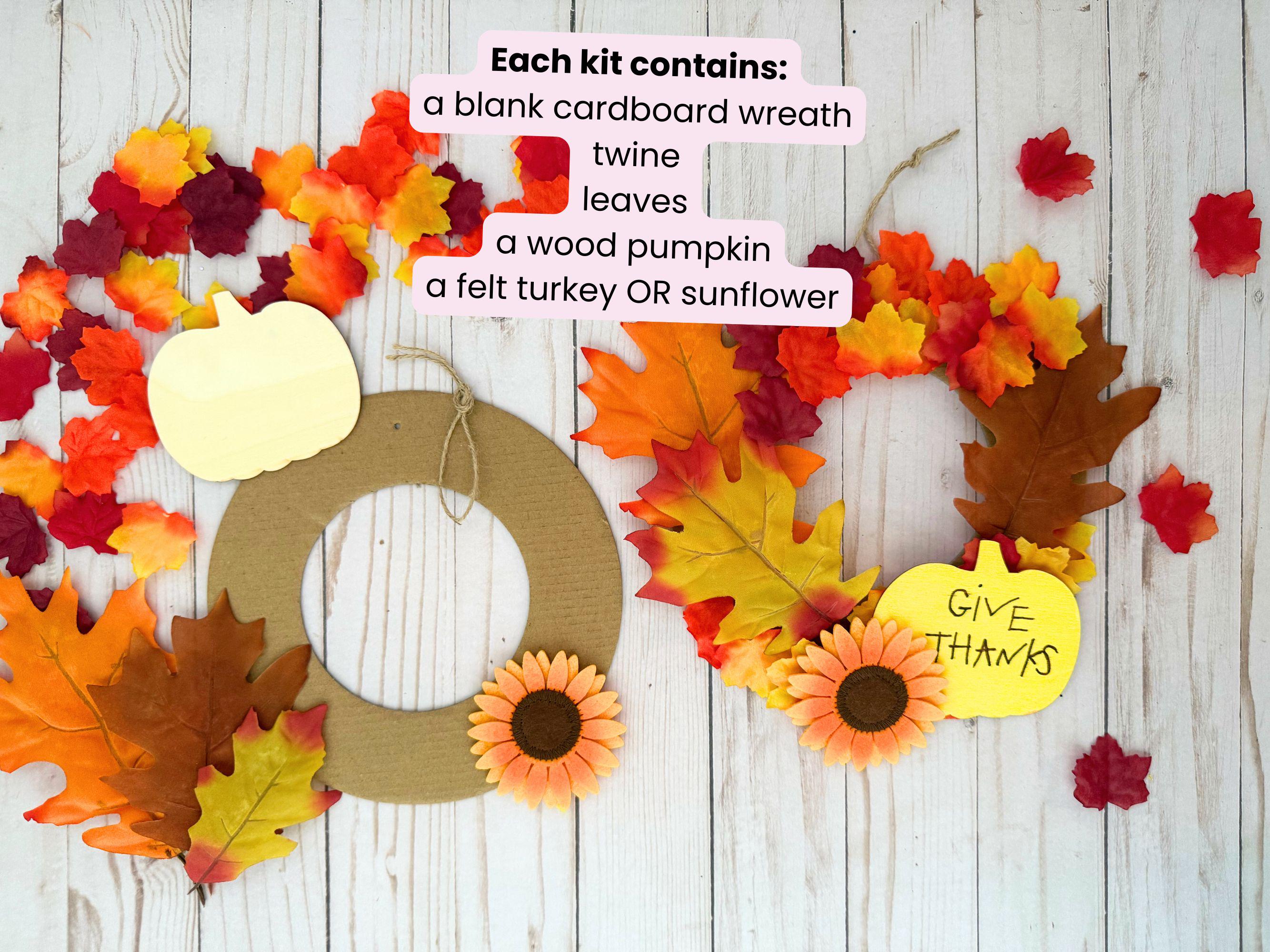 DIY Fall Wreath Kids Craft Kit, Fun and Festive Autumn Art Project ...
