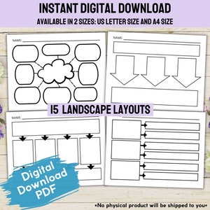 Idea Mapping Printable Worksheet Bundle for Kids, Brain Storm, Mind ...