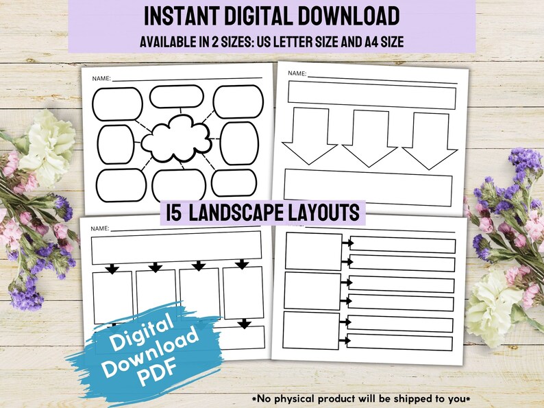Idea Mapping Printable Worksheet Bundle for Kids, Brain Storm, Mind ...