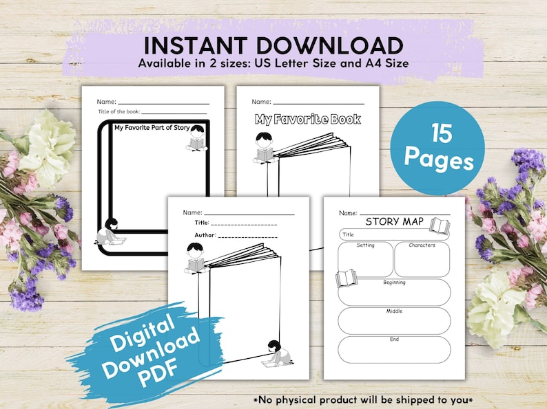Book Summary and Story Map Printable Bundle for Kids, Favorite Book ...