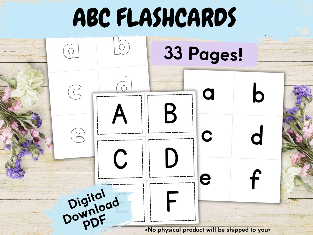 Alphabet Printable Letter Flashcards for Kids, Uppercase and Lowercase ...
