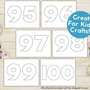Extra Large Block Numbers for Kids Crafts, Printable Number Practice ...