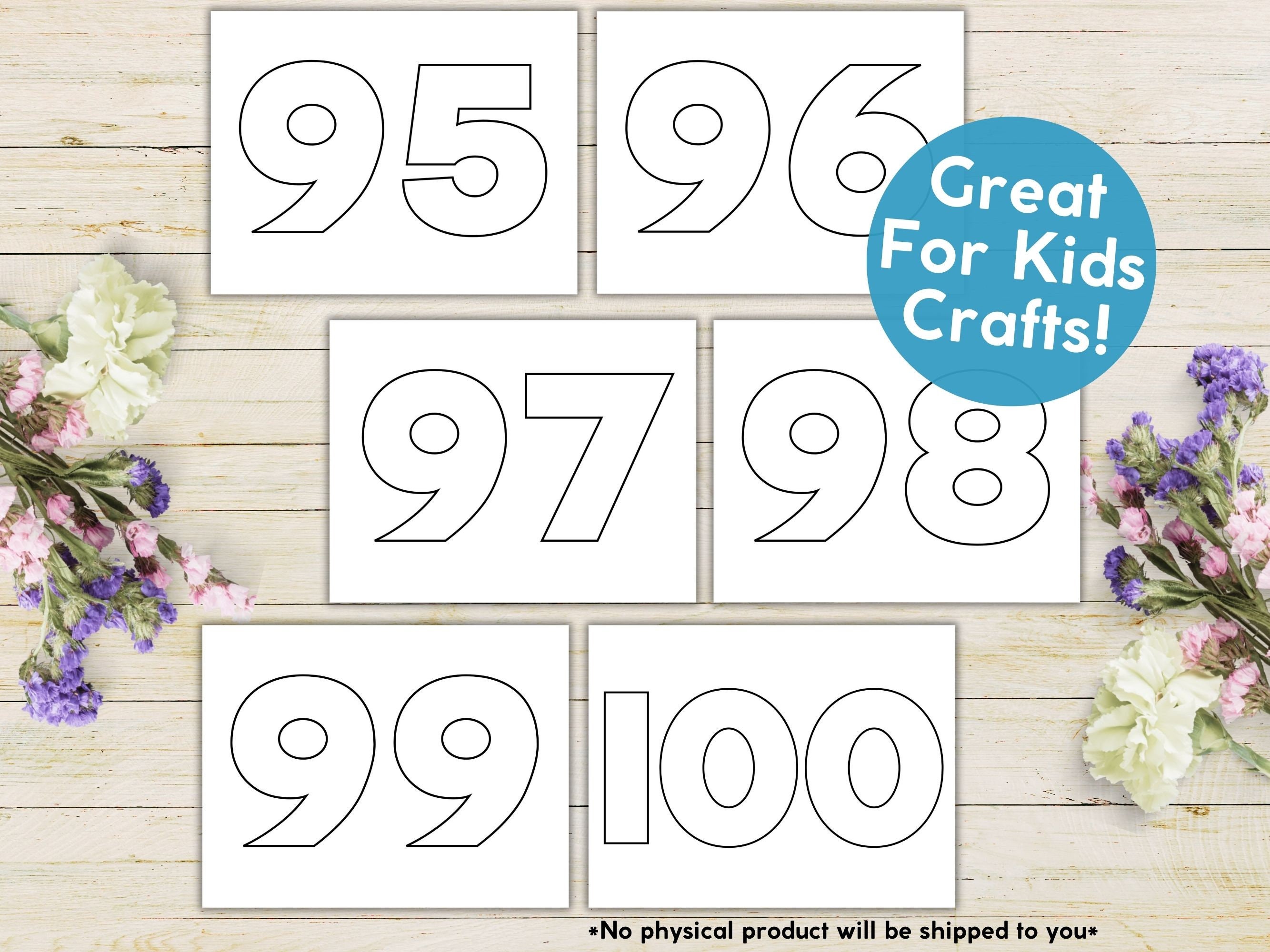 Extra Large Block Numbers for Kids Crafts, Printable Number Practice ...