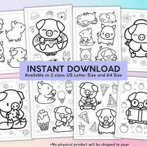 Simple Cute Pig Coloring Pages for Kids Printable, Adorable Pig ...