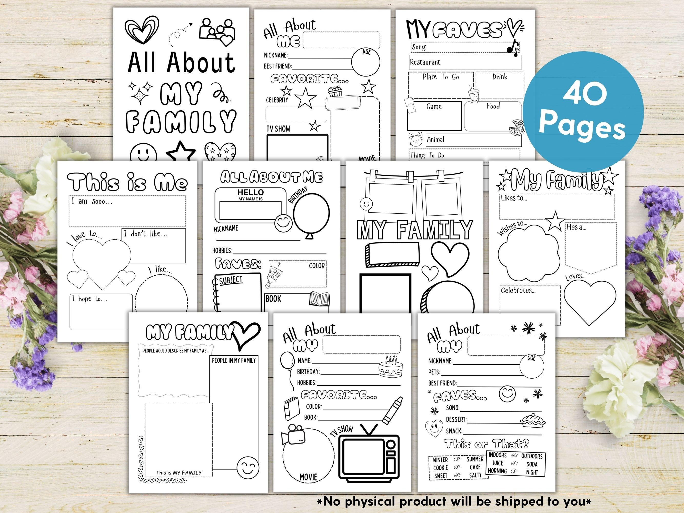 All About My Family Printable Book for Kids, This is My Family Template ...